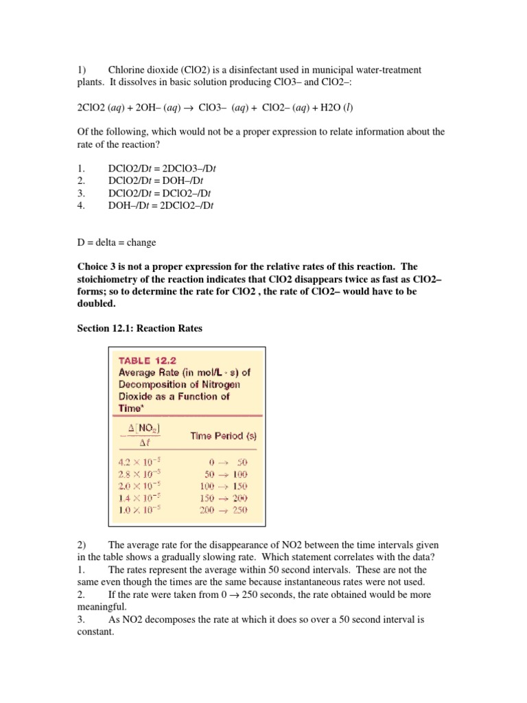 ClO2 For Municipal Water Treatment | PDF | Reaction Rate | Catalysis