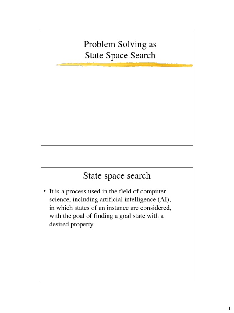 Problem Solving As State Space Search Pdf Algorithms Computer Programming