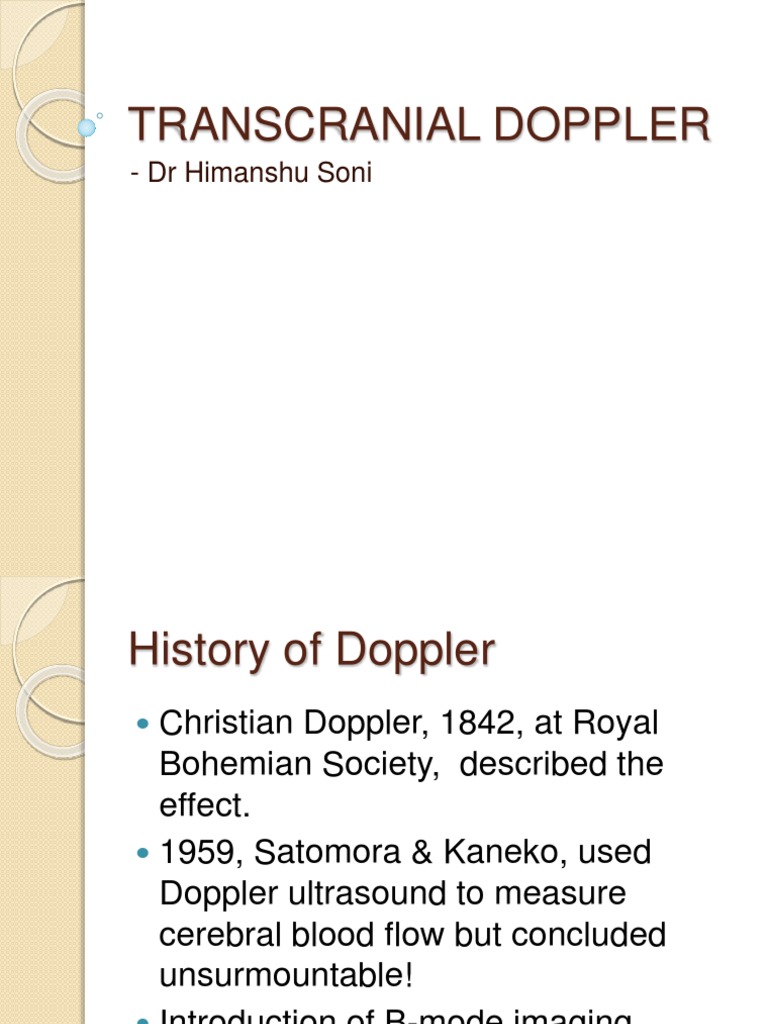 Transcranial Doppler Imaging Techniques and Applications | PDF ...
