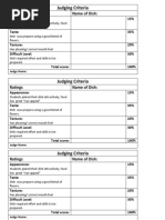 Cook Fest Judging Criteria | PDF