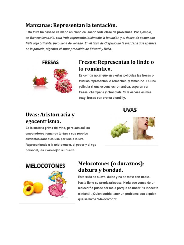 Significado de Las Frutas | PDF | Alimentos | Fruta