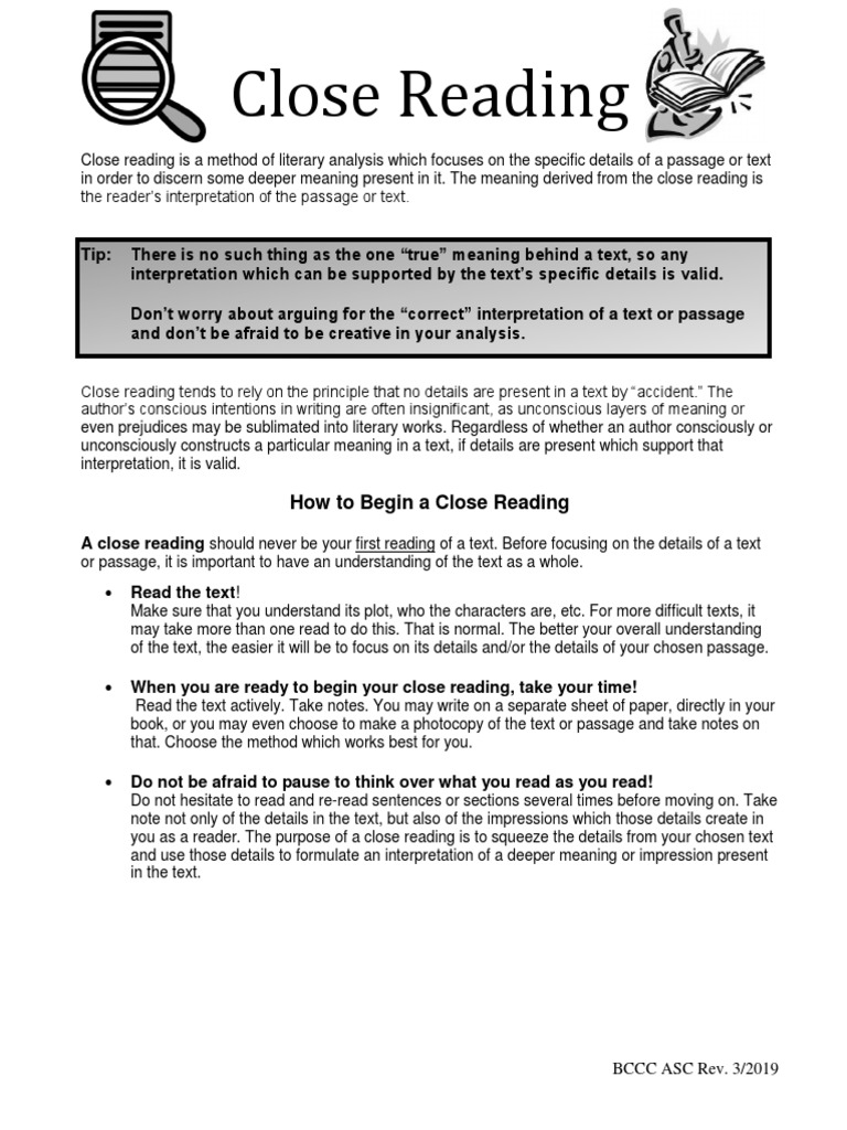 Close Reading | PDF | Narrative | Narration