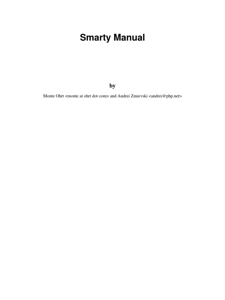 (PHP) (Smarty) Smarty Manual | PDF | Php | Html Element