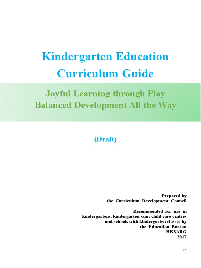 Kindergarten Education Curriculum Guide: Joyful Learning Through Play ...