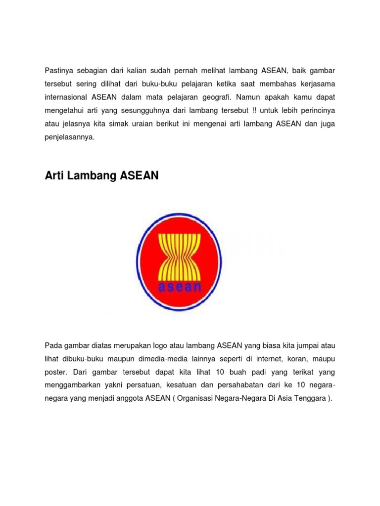 Makna Lambang ASEAN dan Anggotanya | PDF
