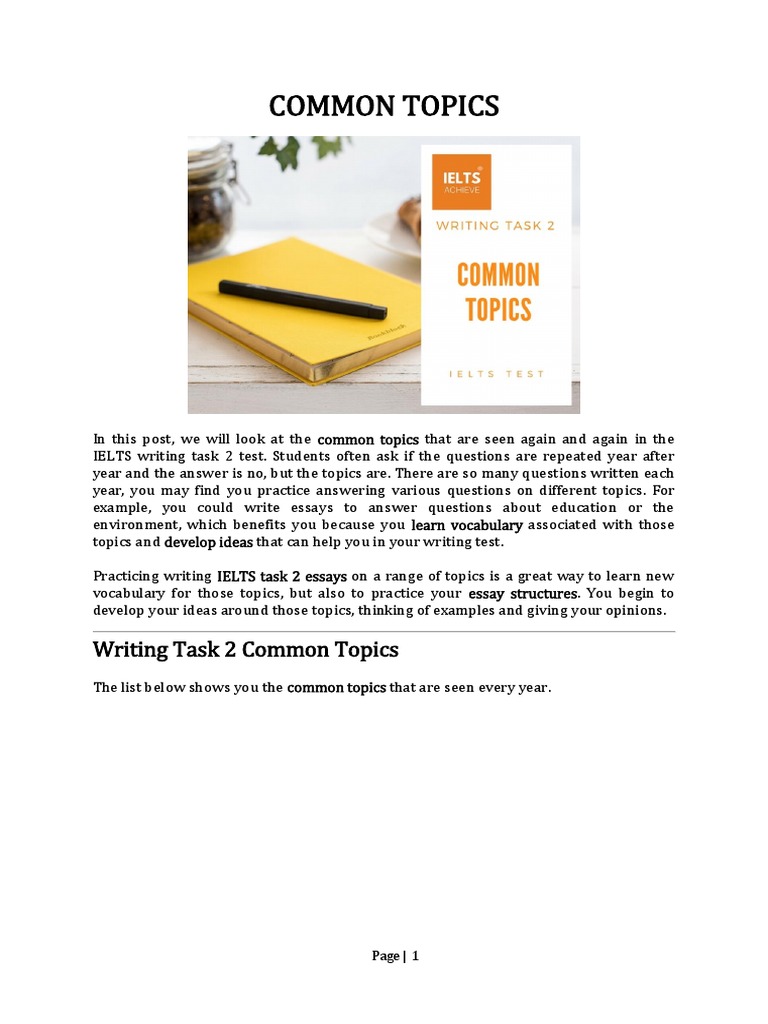 Writing Task 2 Common Topics | PDF | Employment | Social Media