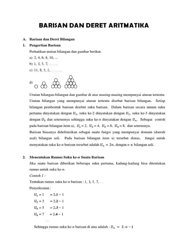 Materi Barisan Dan Deret Aritmatika | PDF