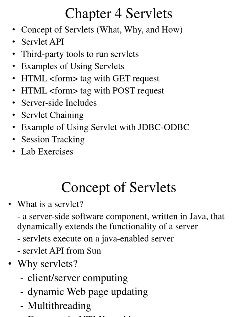 Chapter 4 Servlets | PDF | Java Servlet | Java Server Pages