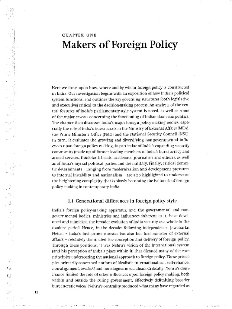 Makers of Foreign Policy | PDF | Politics Of India | Social Institutions