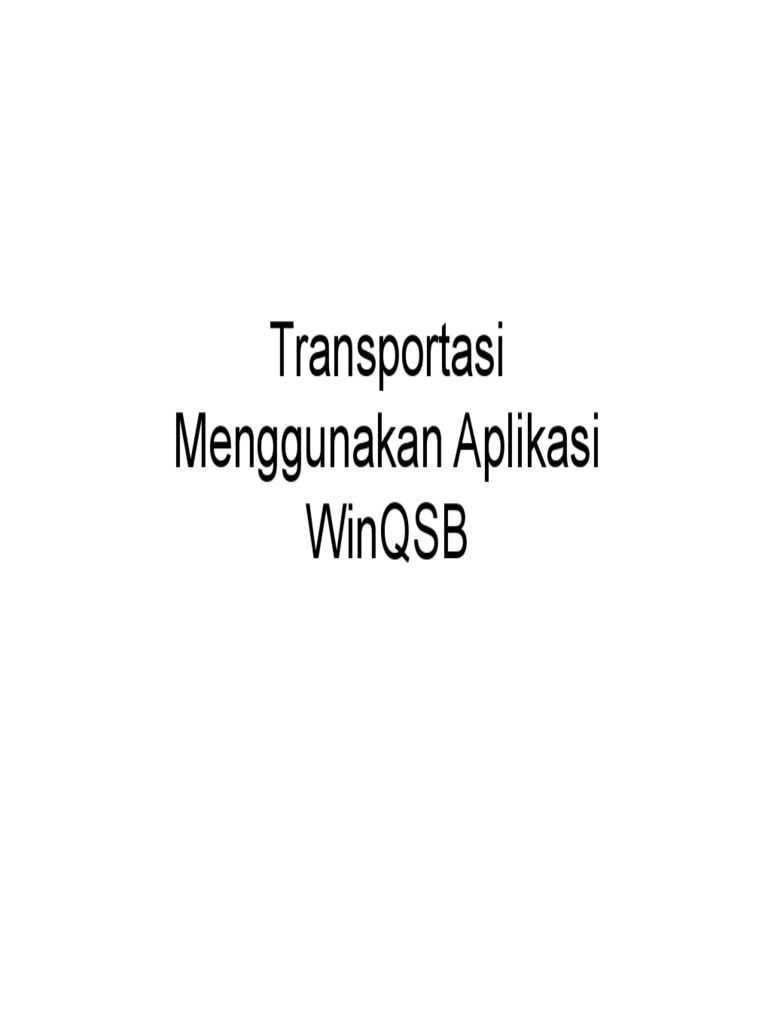 Winqsb | PDF