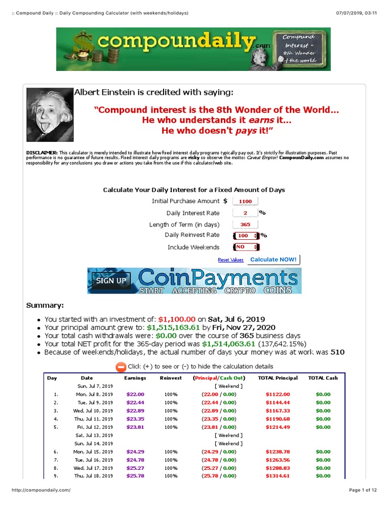 Compound Interest Is The 8th Wonder of The World... He Who Understands ...