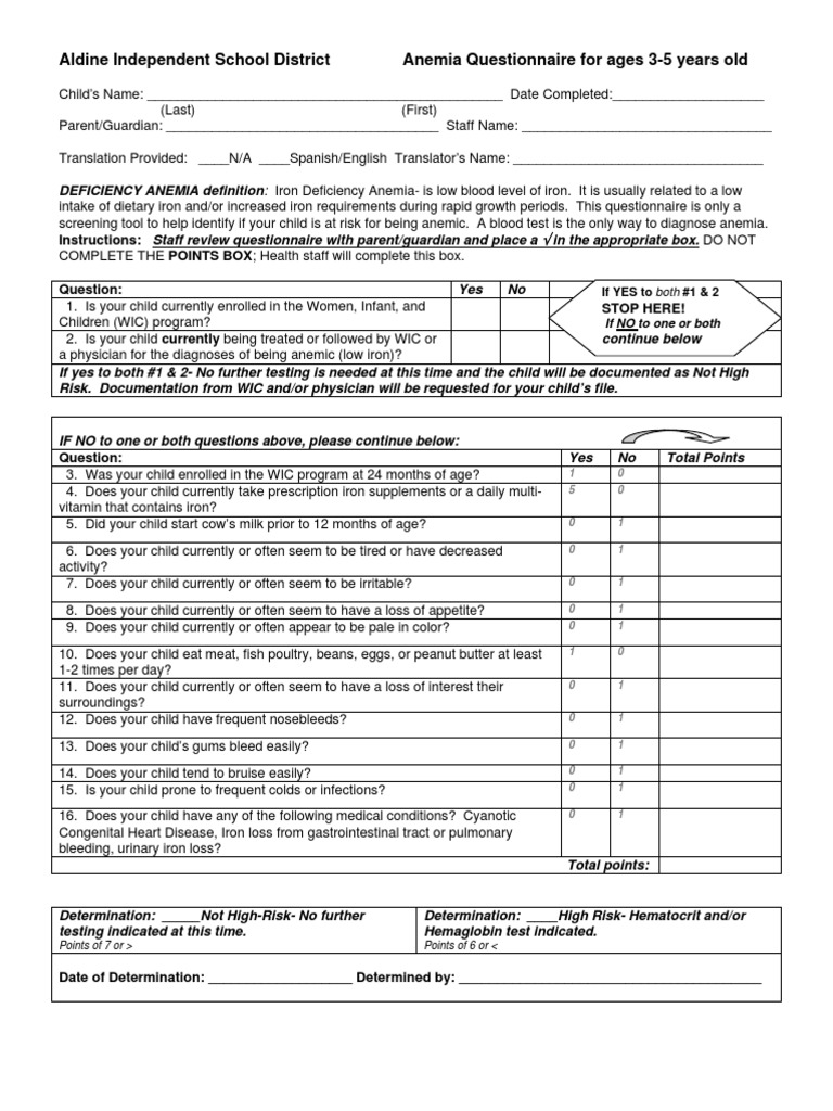 Anemia Quest | PDF | Wic | Anemia
