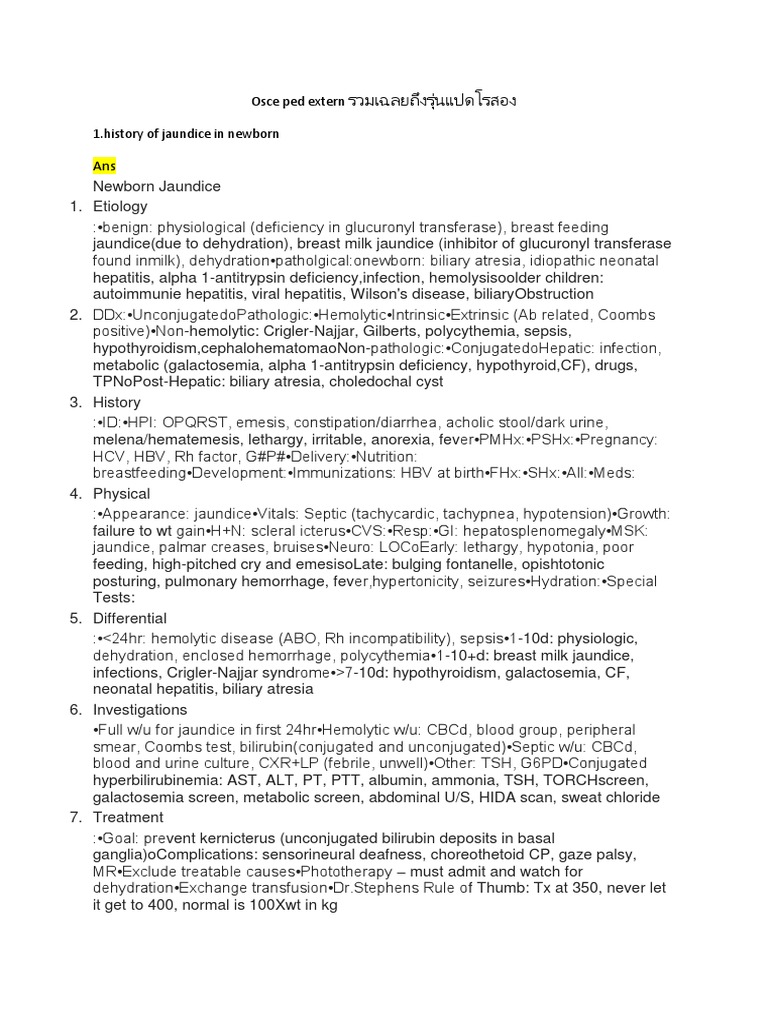 Osce ped extern รวมเฉลยถึงรุ่นแปดโรสอง | PDF | Headache | Rtt