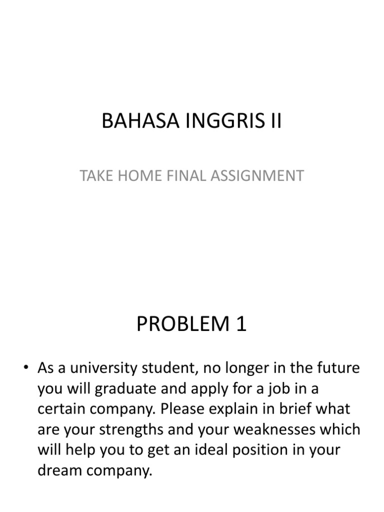 Final Assignment Bahasa Inggris II | PDF