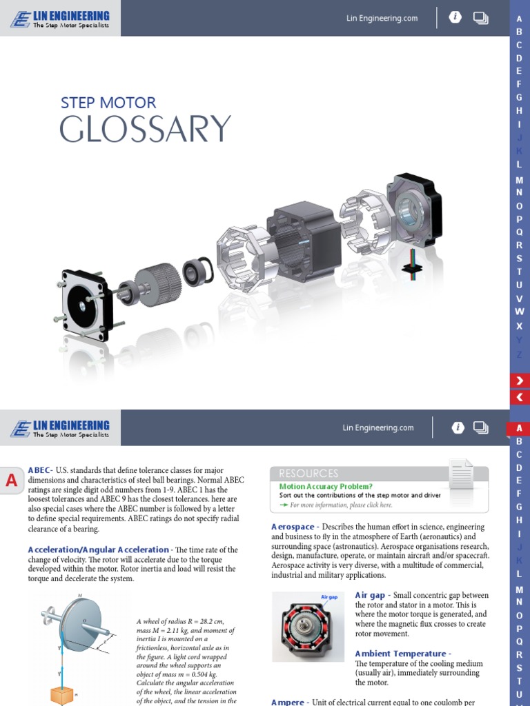 Step Motor Glossary Lin Engineering | PDF | Electric Motor | Electric ...