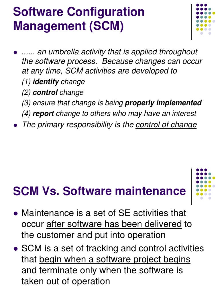 Software Configuration Management (SCM) | PDF | Version Control | Specification (Technical Standard)