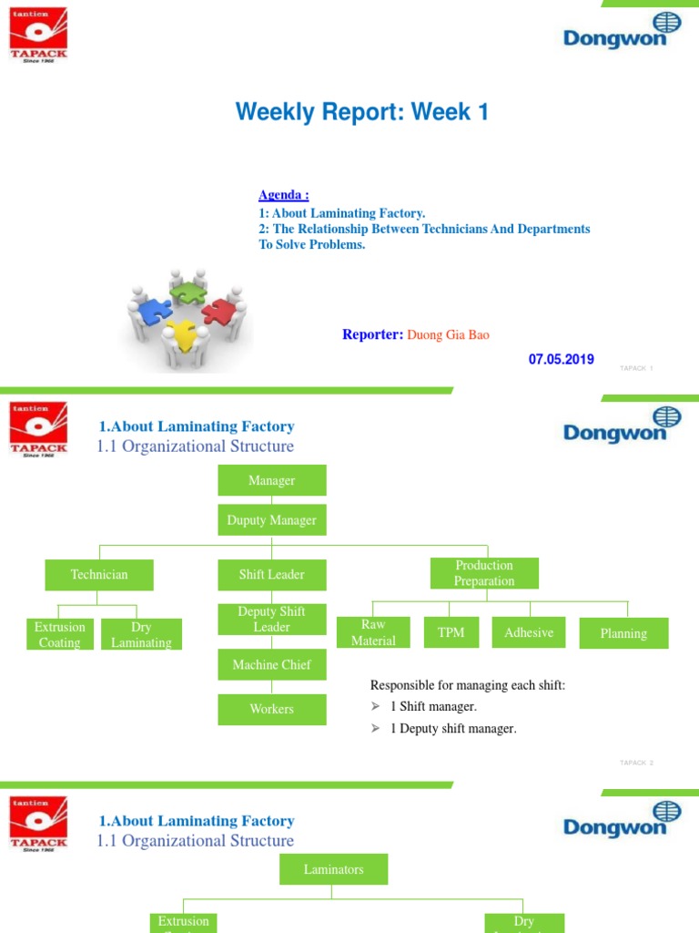 Weekly Report W1 Edited | PDF | Engineering | Business