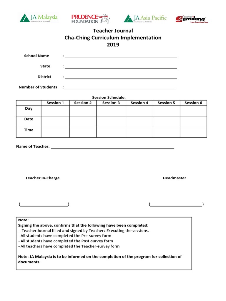 Teacher Journal 2019 PDF | PDF | Syllabus | Teachers