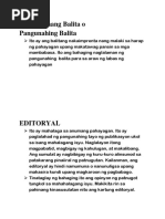 Bahagi NG Diyaryo o Pahayagan | PDF