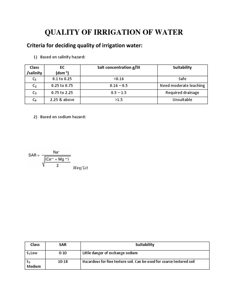 Ssac Chart Quality Water | PDF