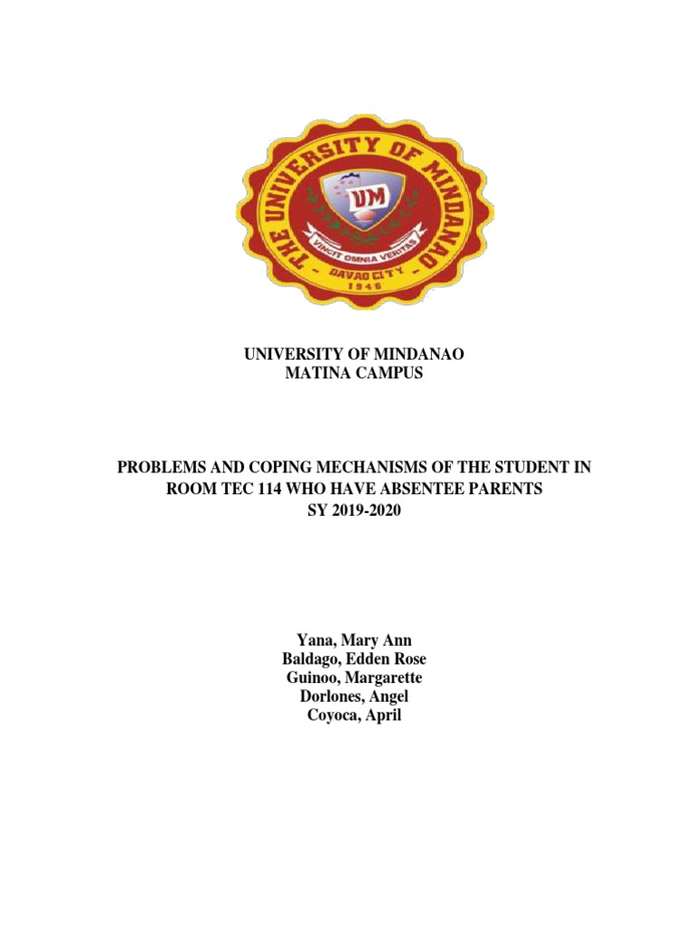 University of Mindanao Matina Campus | PDF | Coping (Psychology ...