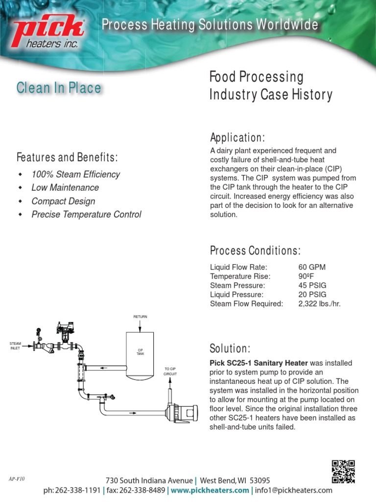 Clean in Place: Process Heating Solutions Worldwide | PDF | Hvac | Pump