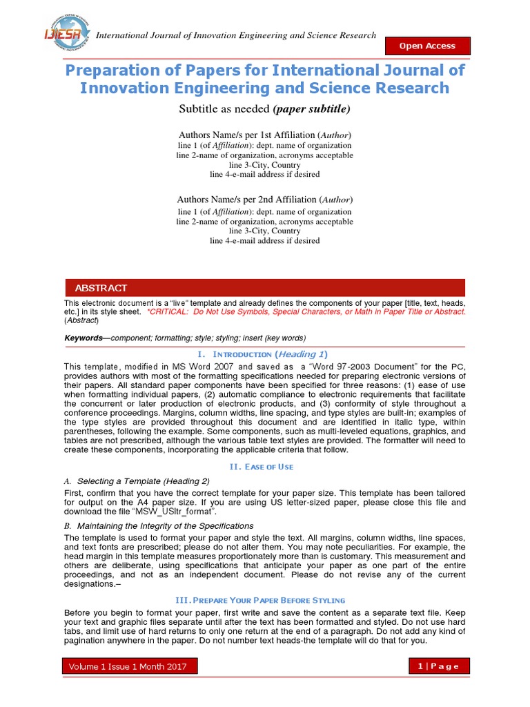 Preparation of Papers For International Journal of Innovation ...