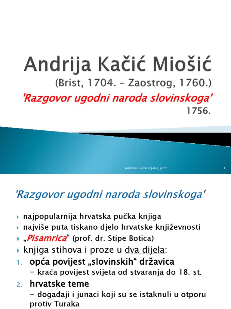 Andrija Kačić Miošić | PDF