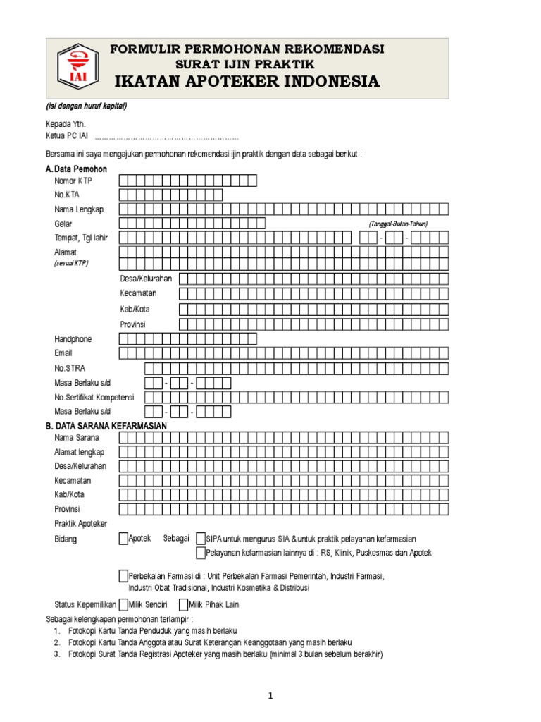 Form Rekomendasi SIPA 2016 | PDF