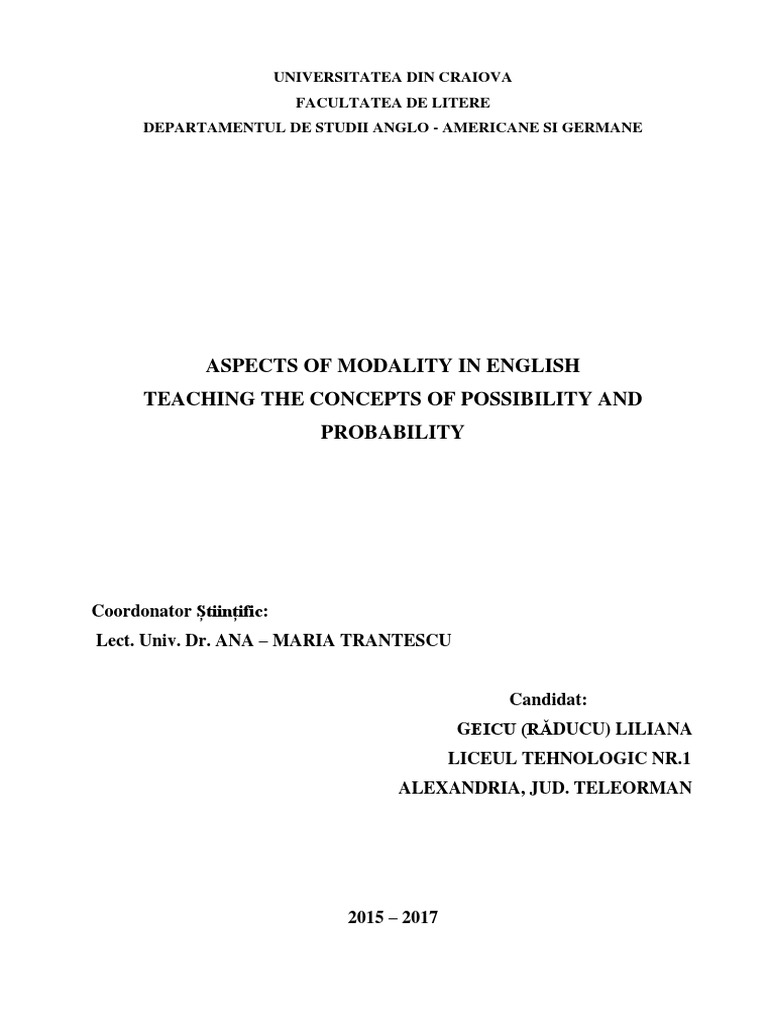 Aspects of Modality in English | PDF | Verb | Perfect (Grammar)