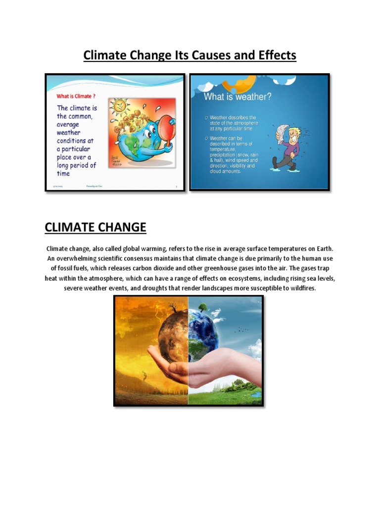 Climate Change Its Causes and Effects | PDF