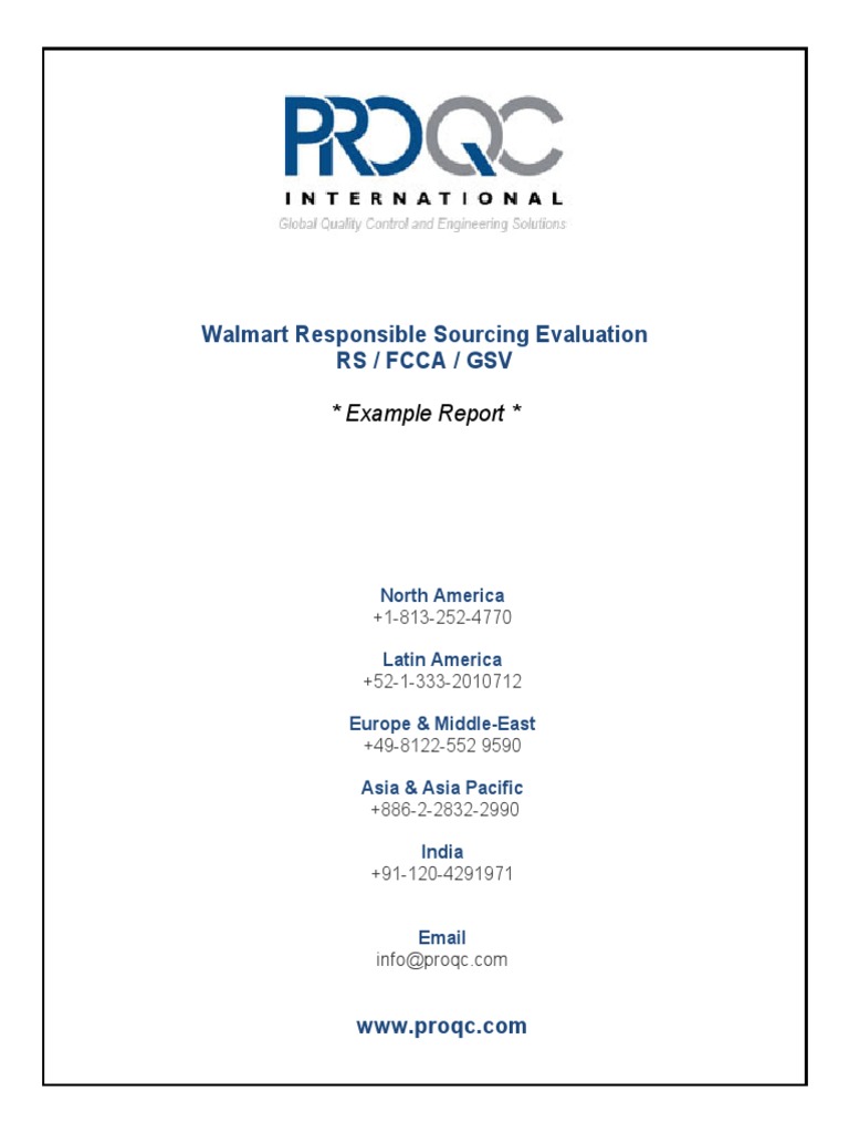 Walmart Supplier Audit Evaluation Report | PDF | Working Time | Employment