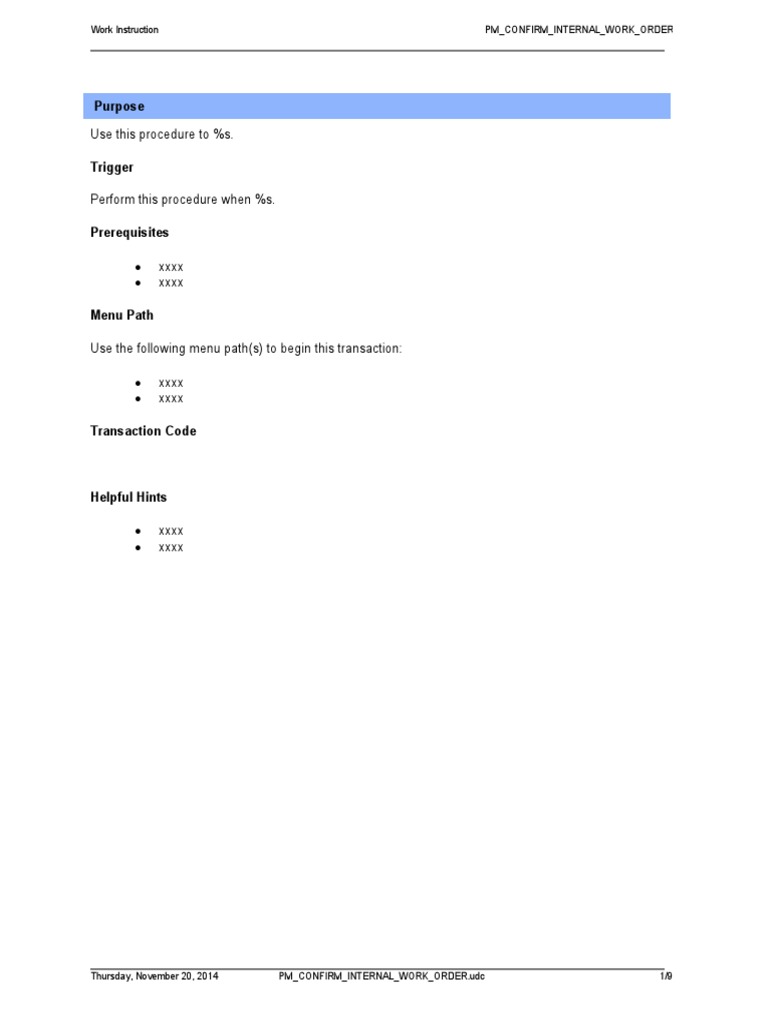 PM - Confirm Internal Work Order | Download Free PDF | Computer ...