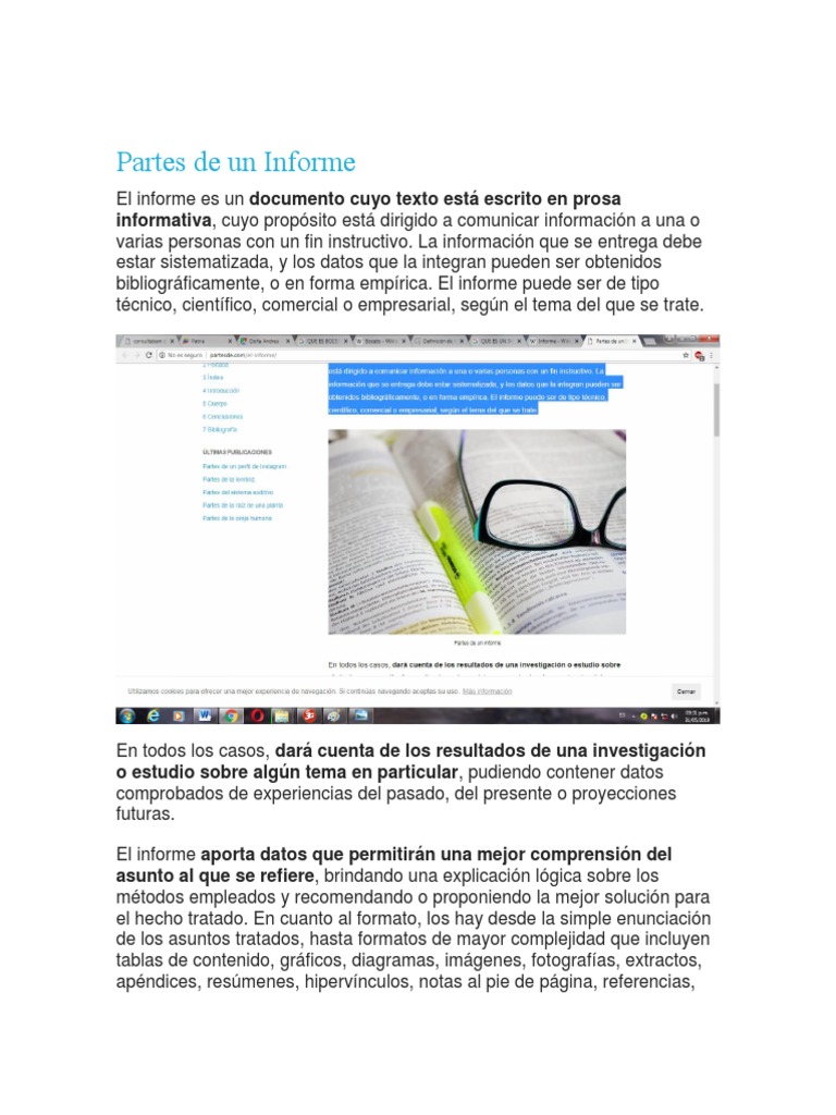 Partes de Un Informe | PDF | Publicación | Bibliografía