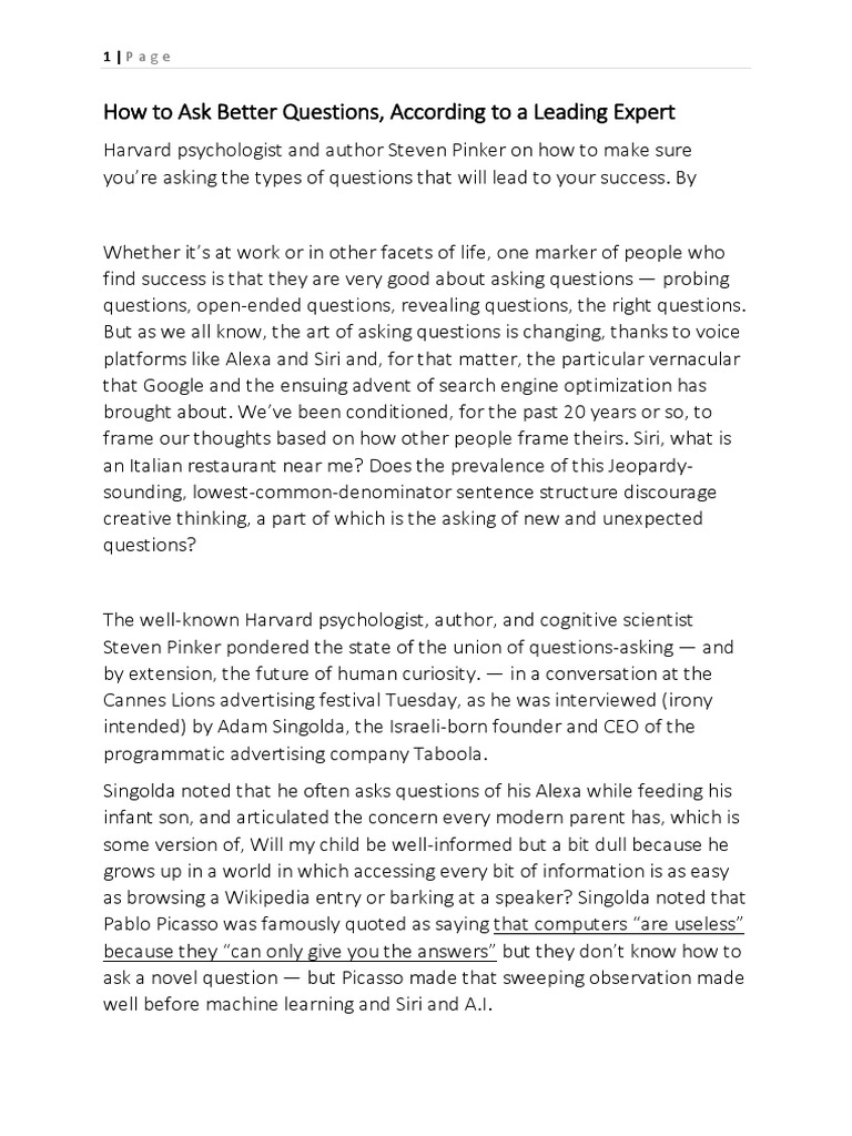 Mastering the Art of Questioning | PDF | Analogy | Question
