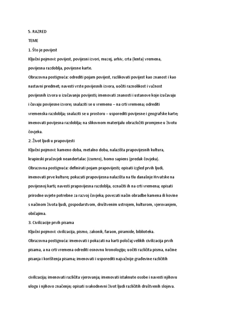 Povijest 5. Razred | PDF