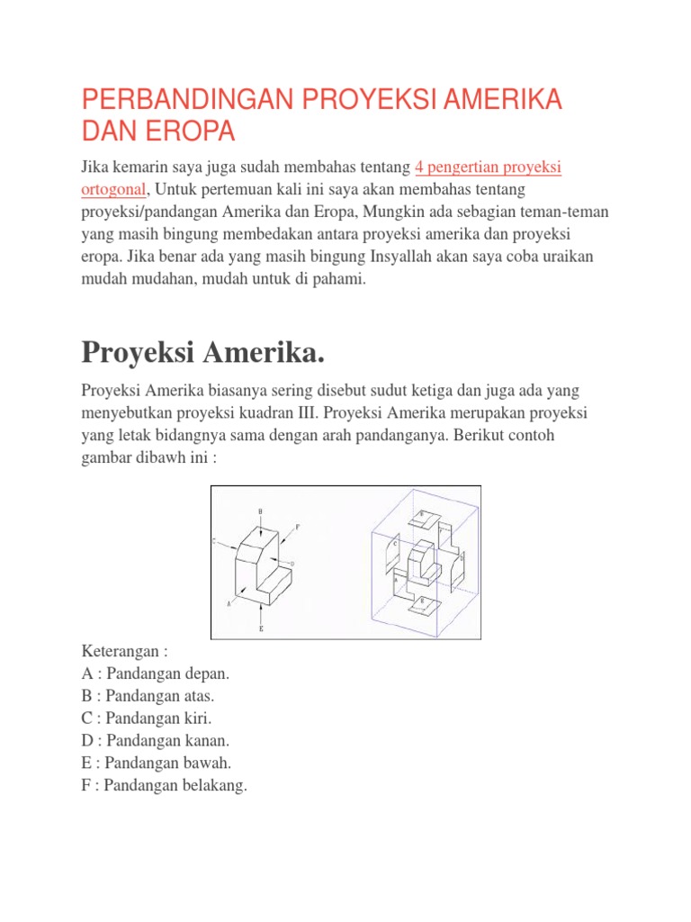 Perbandingan Proyeksi Amerika Dan Eropa | PDF
