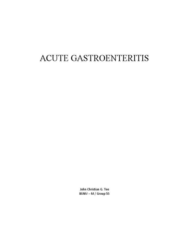 Acute Gastroenteritis Report | PDF