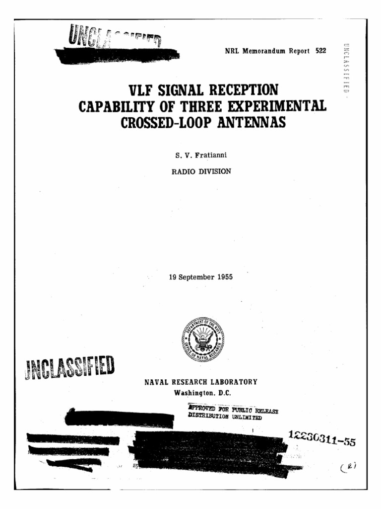 1955 - VLF Signal Reception Capability of Three Experimental Crossed ...