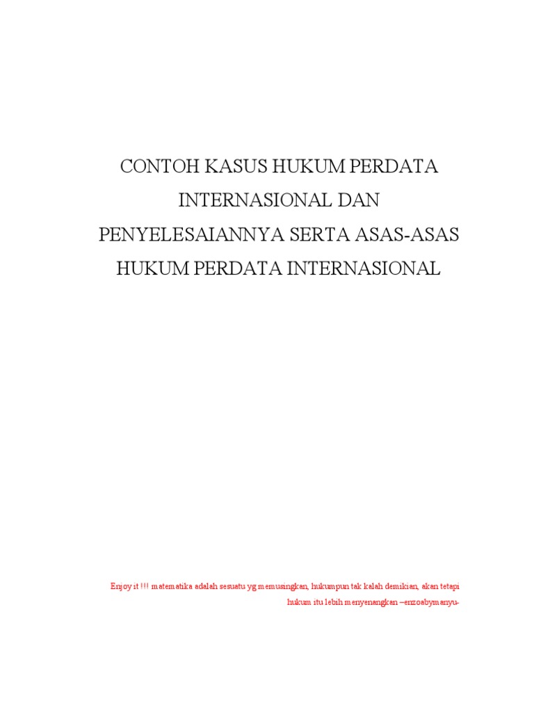 Kasus Hukum Perdata Internasional | PDF