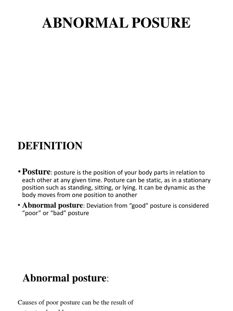 Abnormal Posture | PDF | Self-Improvement
