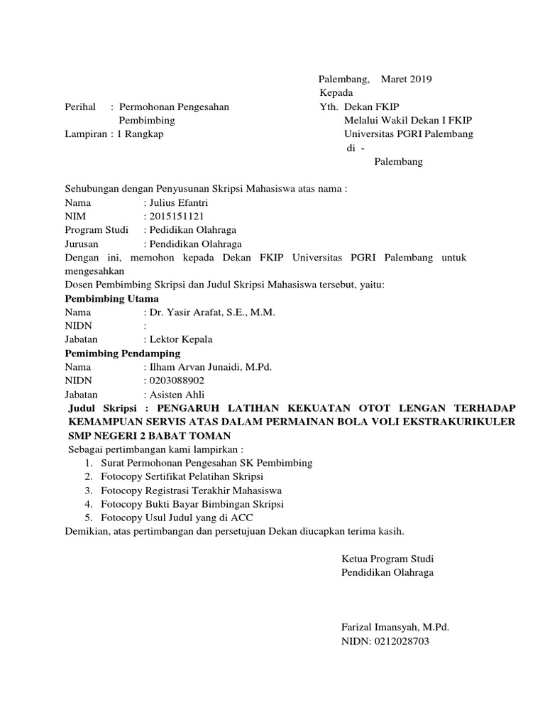 Blanko Usul Pembimbing Skripsi | PDF