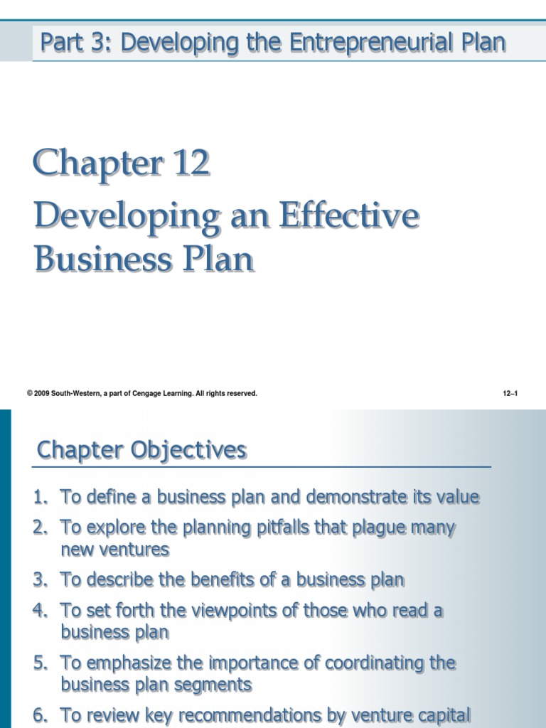 CHP 12 Developing An Effective Business Plan | PDF | Business Plan ...