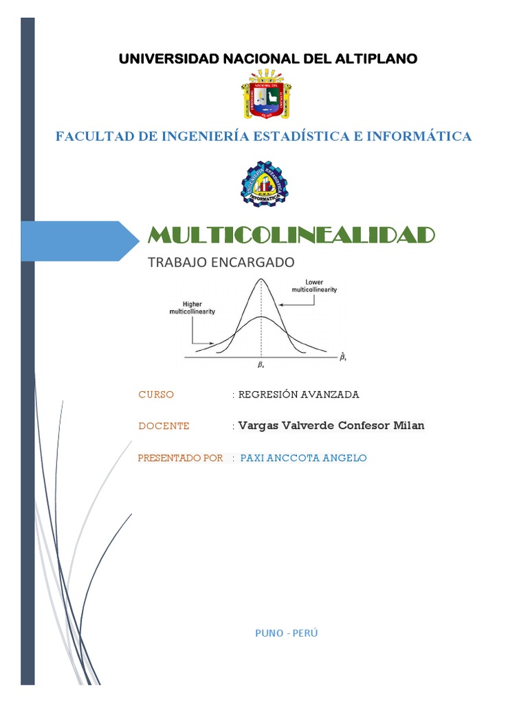 MULTICOLINEALIDAD RESUMEN | Multicolinealidad | Análisis de regresión