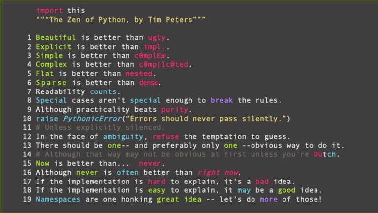Zen Of Python Poster Pdf Computer Programming Computing And Information Technology 6940