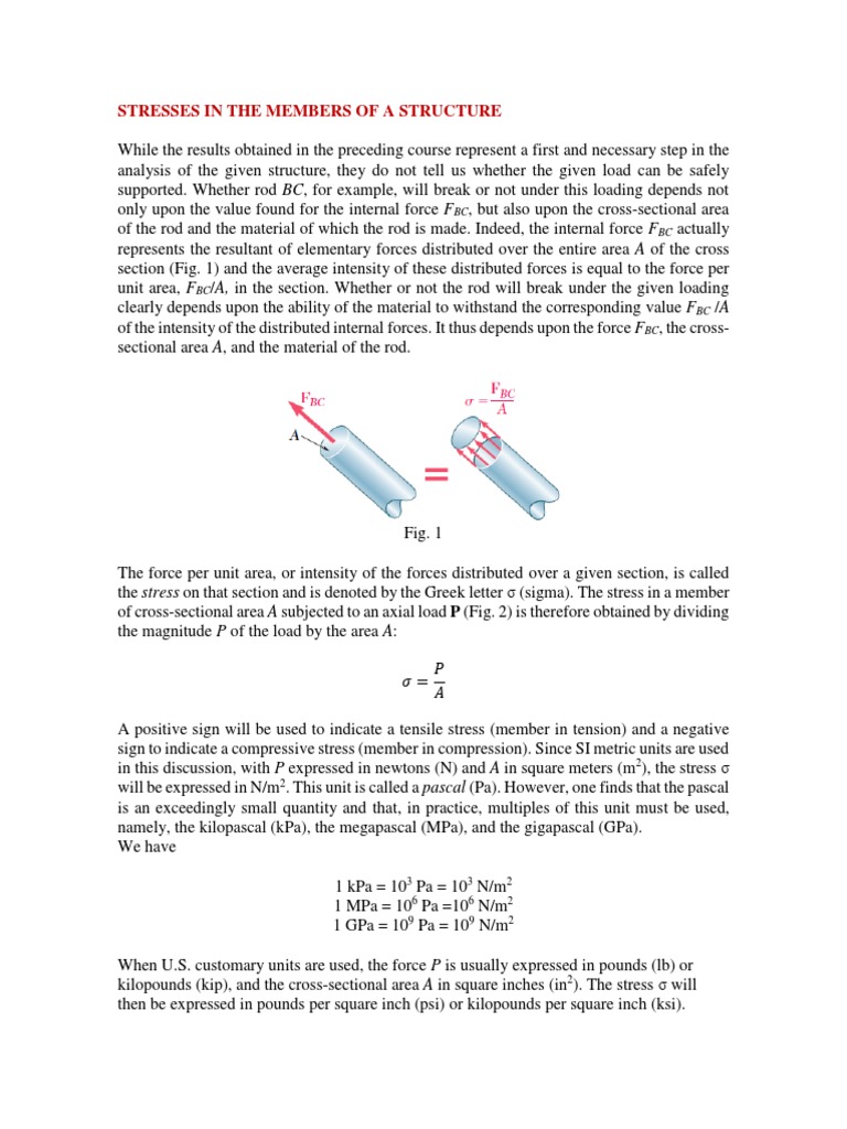 Structural Stress Analysis and Units | PDF | Pascal (Unit) | Stress ...