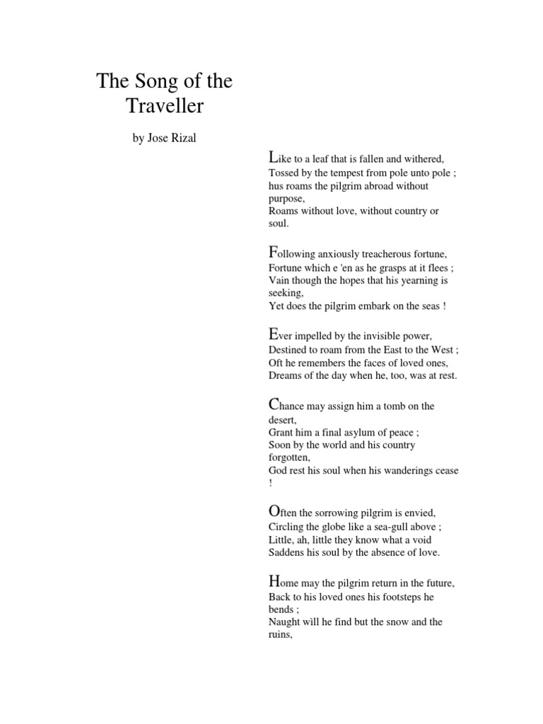 The Song of the Traveller Poem | PDF | Poetry