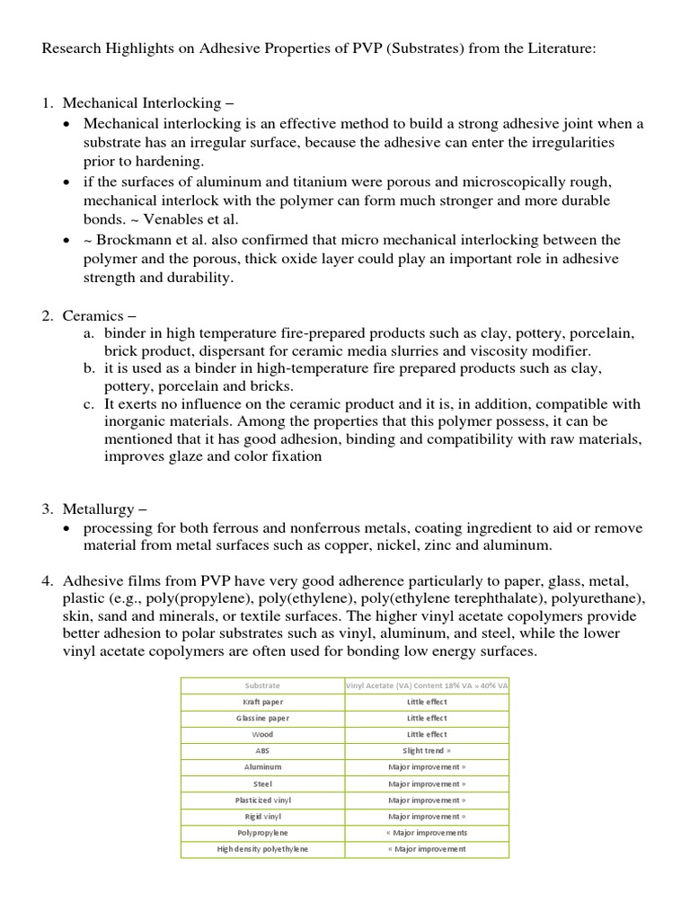 Adhesive Strength of PVP Substrates | PDF | Adhesive | Polyvinyl Chloride