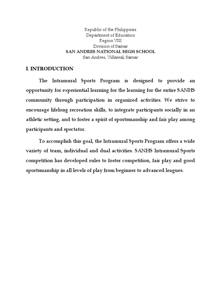 Narrative Report in Intrams | PDF | Sports | Leisure