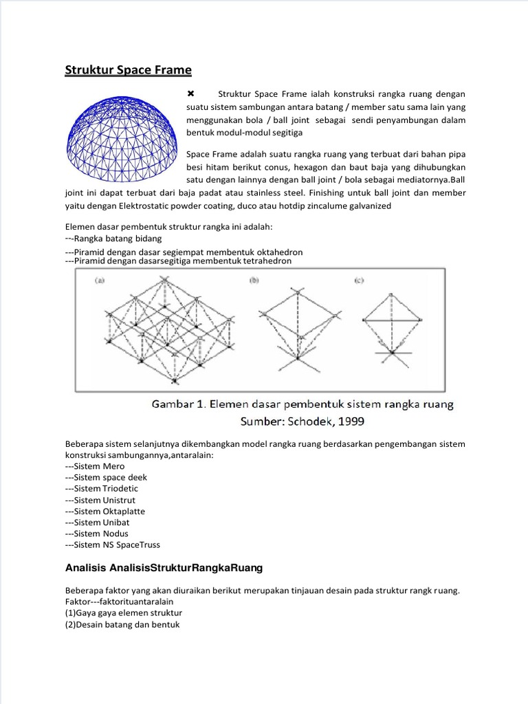 Struktur dan Prinsip Kerja Space Frame | PDF